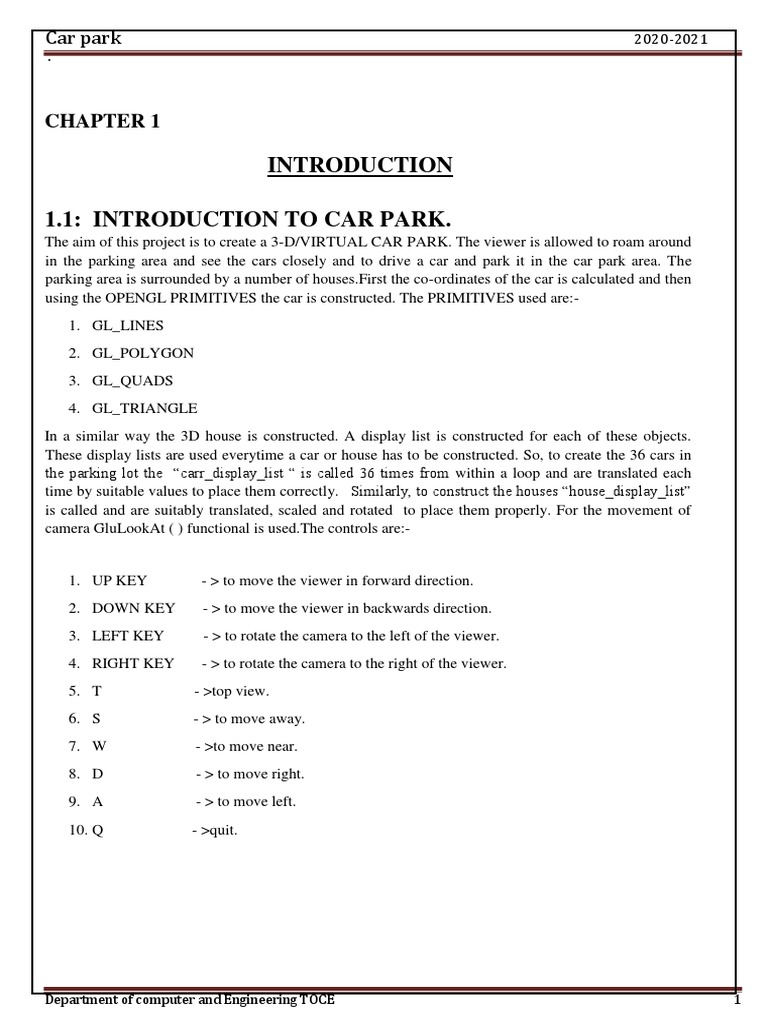 1.1: Introduction To Car Park | PDF | Callback (Computer Programming) | Computing