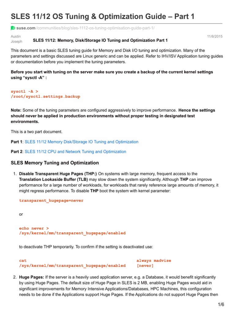 SLES 1112 OS Tuning Amp Optimization Guide Part 1 | PDF | Scheduling ...