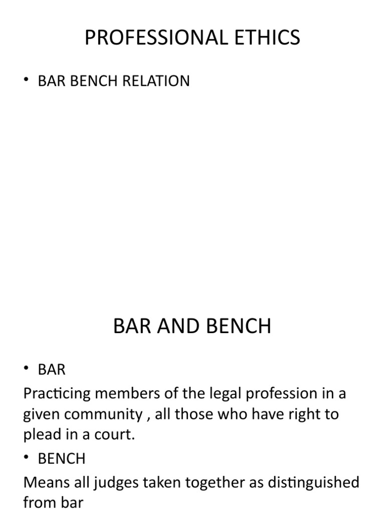Bar Bench Relation | PDF