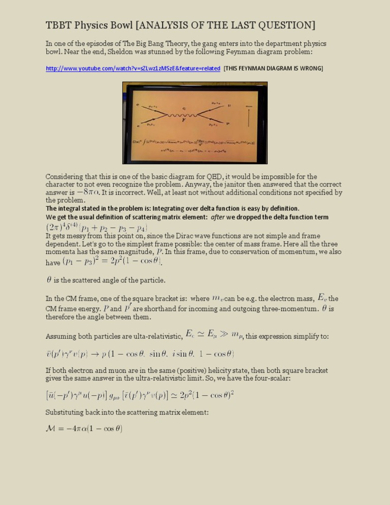 TBBT Physics Bowl - Analysis | PDF