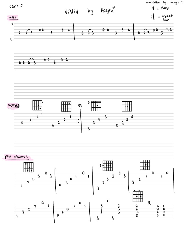 ViVid by Heejin - Guitar Tabs | PDF