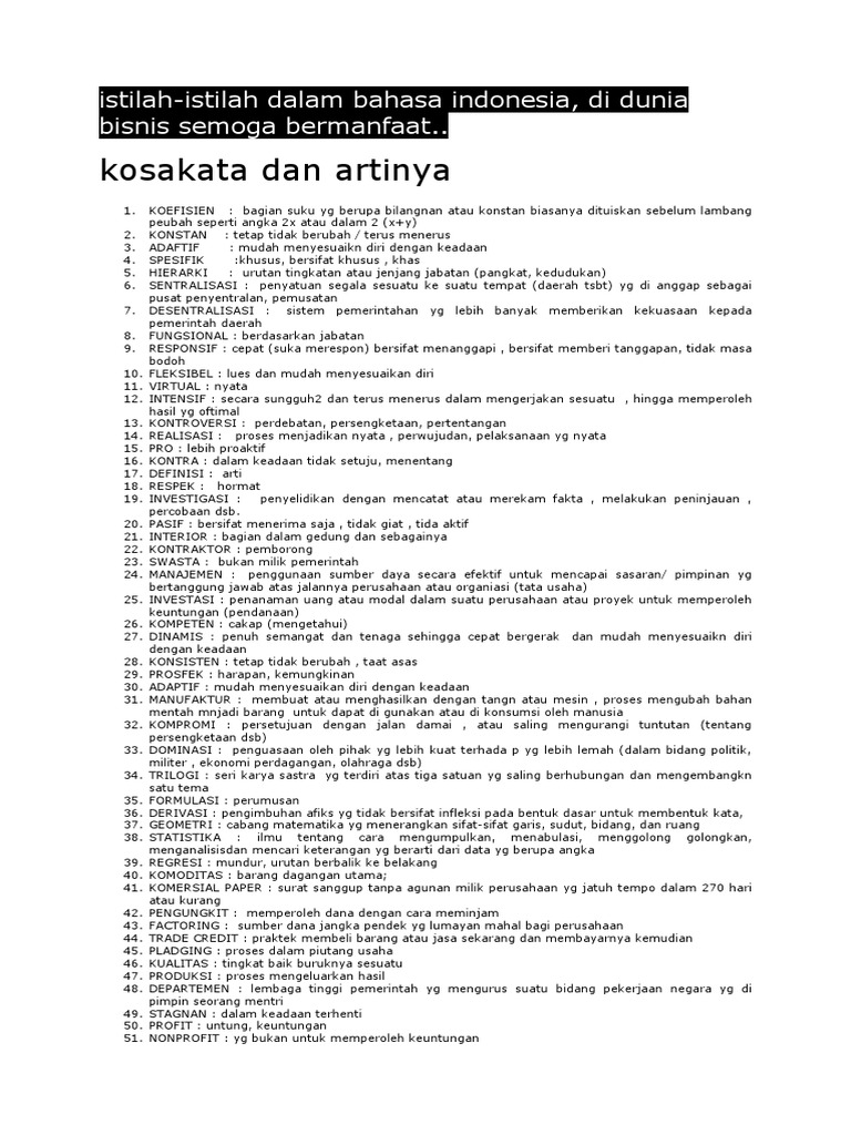 Istilah Istilah Manajemen Dan Bisnis | PDF