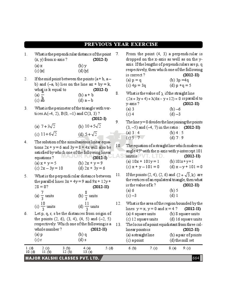 2D Geometry PYQS | PDF | Line (Geometry) | Triangle