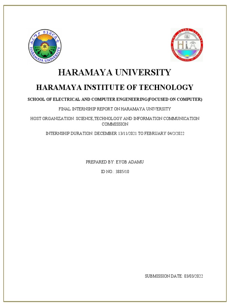 Haramaya University: Haramaya Institute of Technology | PDF | Network Switch | Computer Network