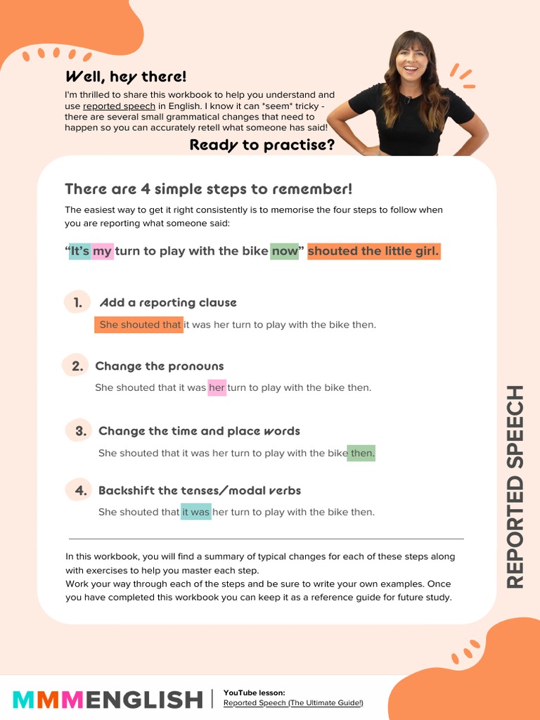 Mastering Reported Speech Workbook | PDF | English Language | Verb
