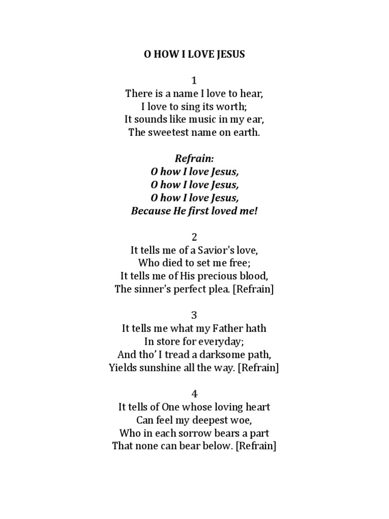 O How I Love Jesus | PDF | Poetry