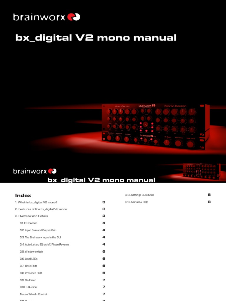 BX - Digital V2 Mono Manual | PDF | Equalization (Audio) | Signal ...