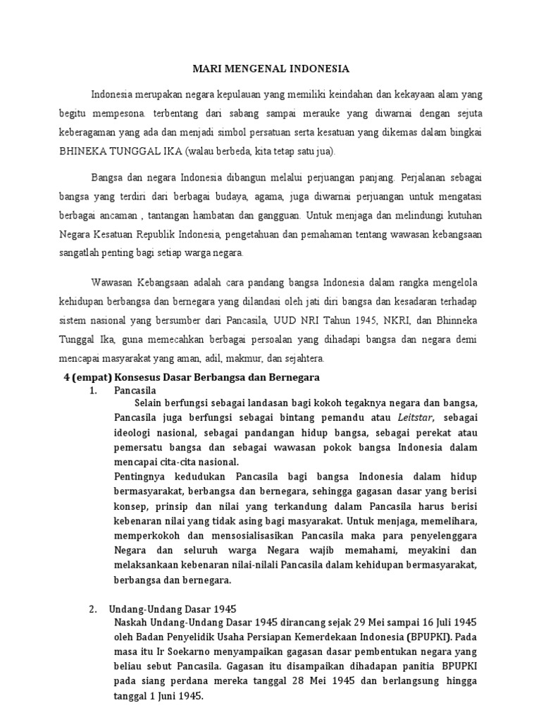 MENGENAL KONSENSUS DASAR BANGSA INDONESIA | PDF