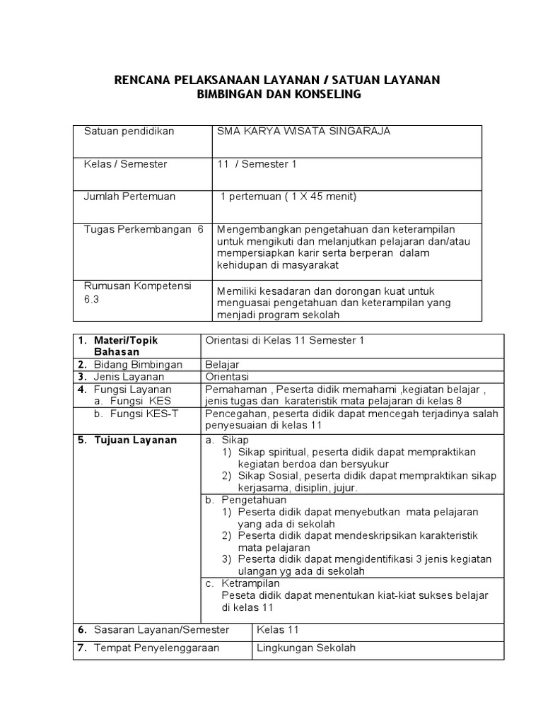 RPL Orientasi Belajar Di Kelas 11 | PDF