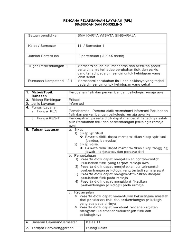 RPL4. Perkembangan Fisik Dan Psikis Remaja | PDF
