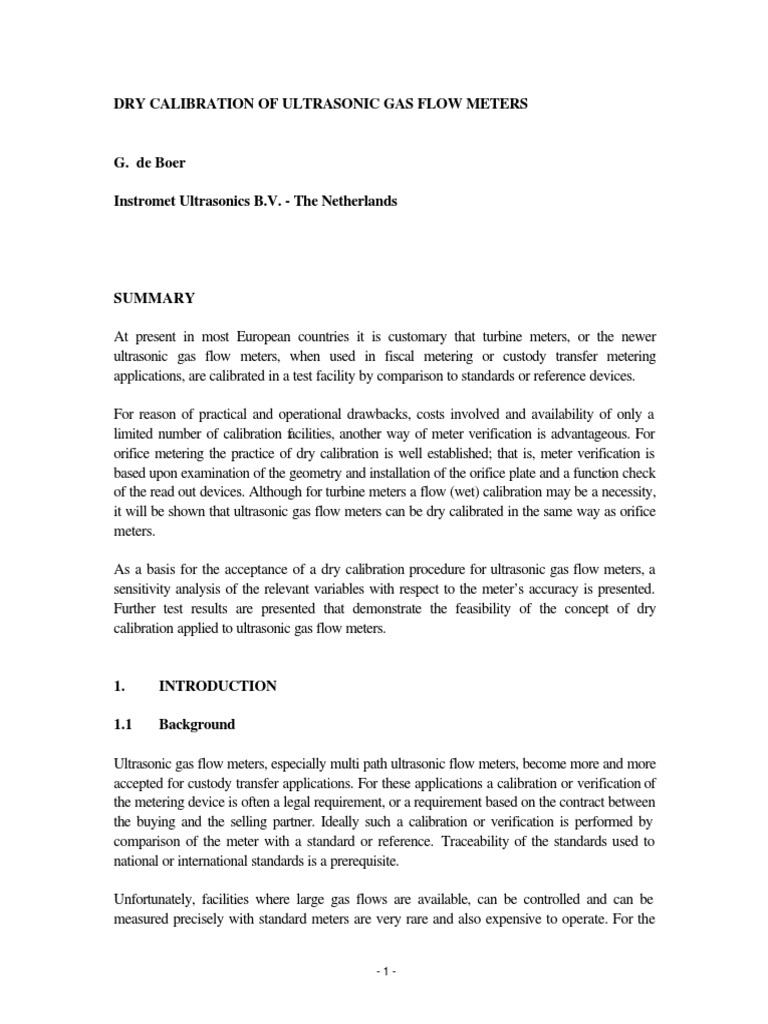 Dry Calibration | PDF | Flow Measurement | Calibration