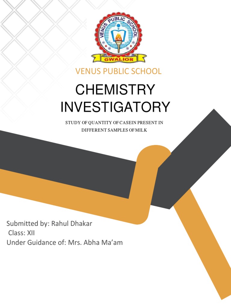 Chemistry Project Class XII | PDF | Milk | Nutrition