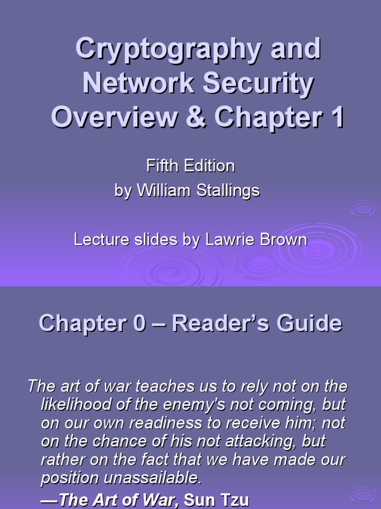 Cryptography and Network Security Overview & Chapter 1 | PDF | Information Security | Cryptography