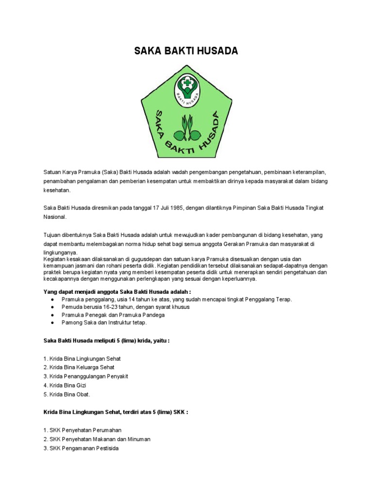 Saka Bakti Husada | PDF