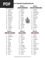 Grade 4 Spelling Words List | PDF | Home & Garden