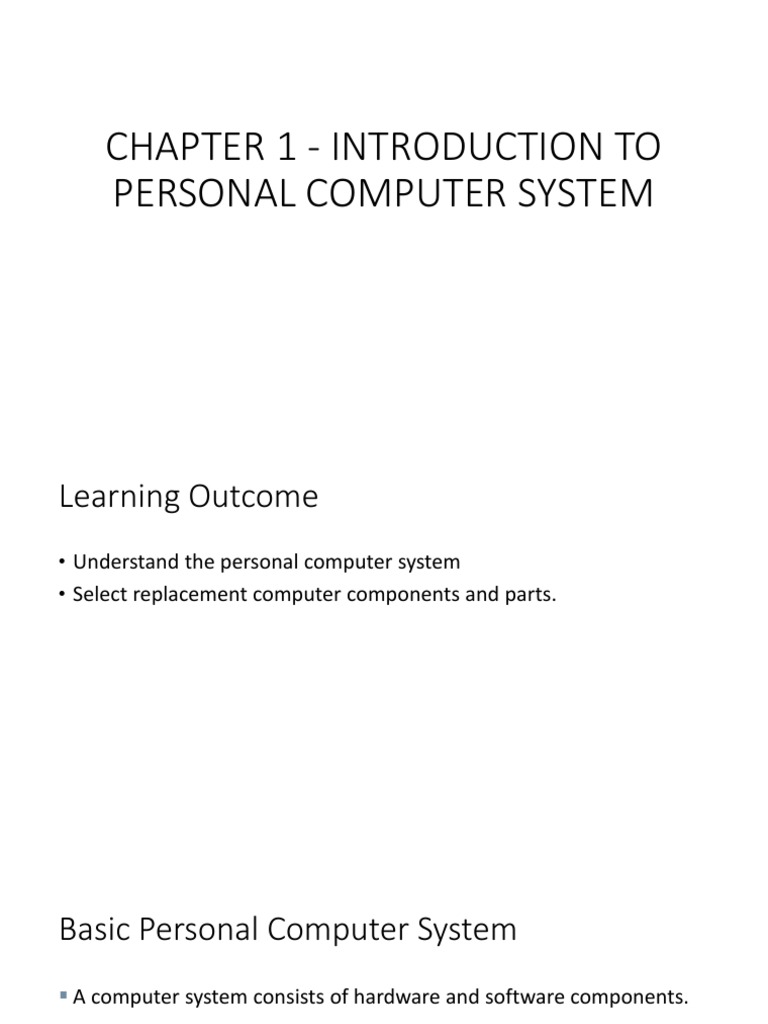 Introduction to Personal Computer Systems | PDF | Hard Disk Drive ...