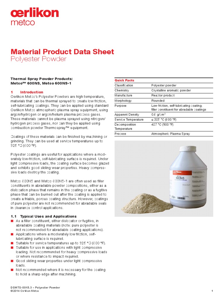 Material Product Data Sheet Polyester Powder: Quick Facts | PDF ...
