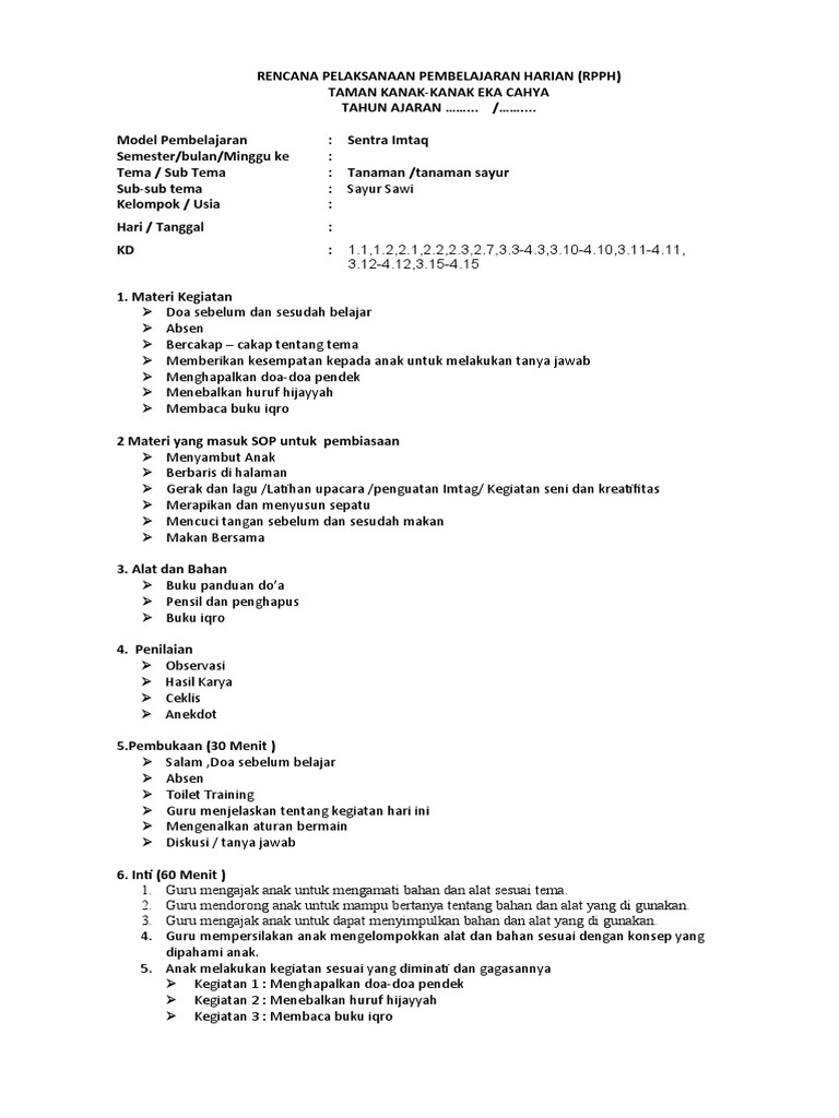 Minggu 2 Sentra Imtaq | PDF