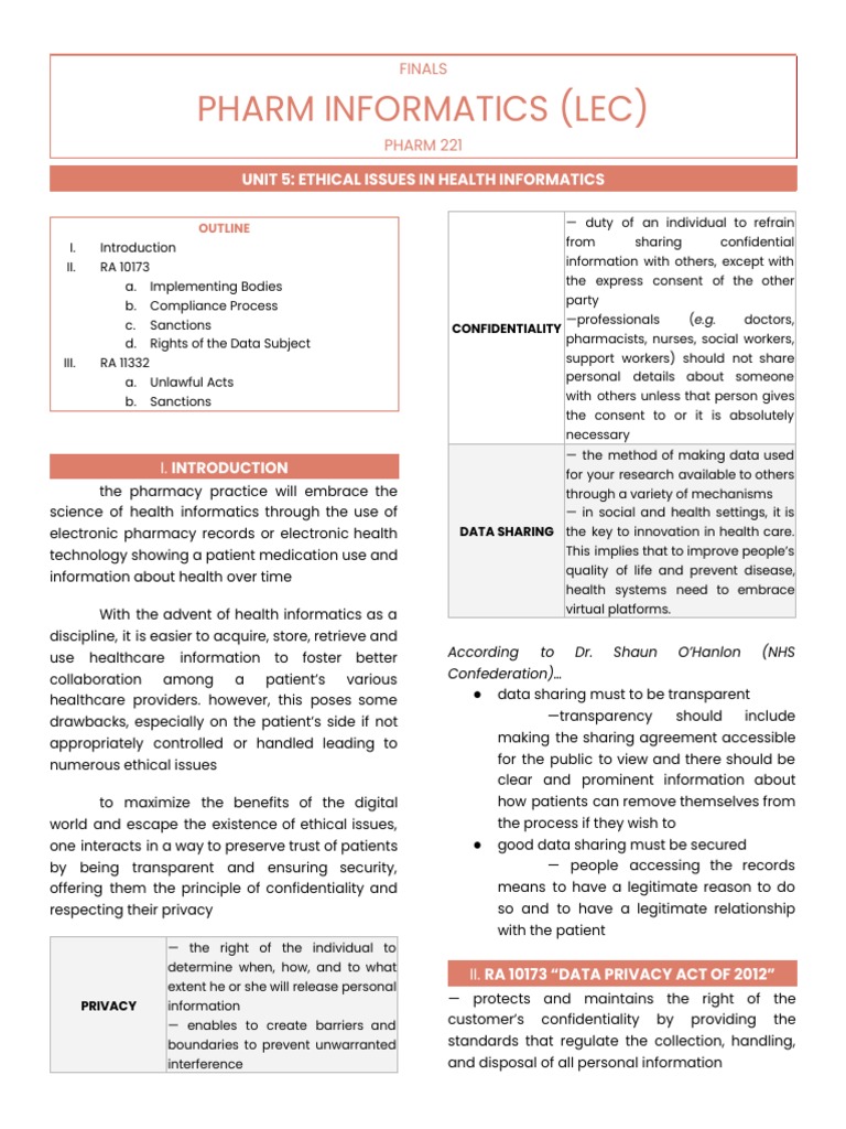 Ethical Issues in Health Informatics | PDF | Privacy | Health Informatics