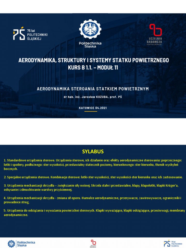 Aerodynamika Sterowania Statkiem Powietrznym 11.1.1. | PDF