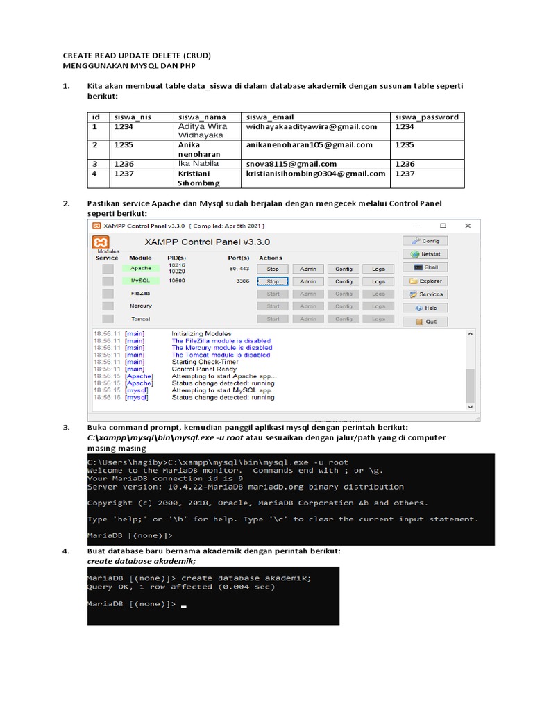 Operasi Crud PHP Mysql | PDF | Karier & Perkembangan | Metode & Bahan Ajar
