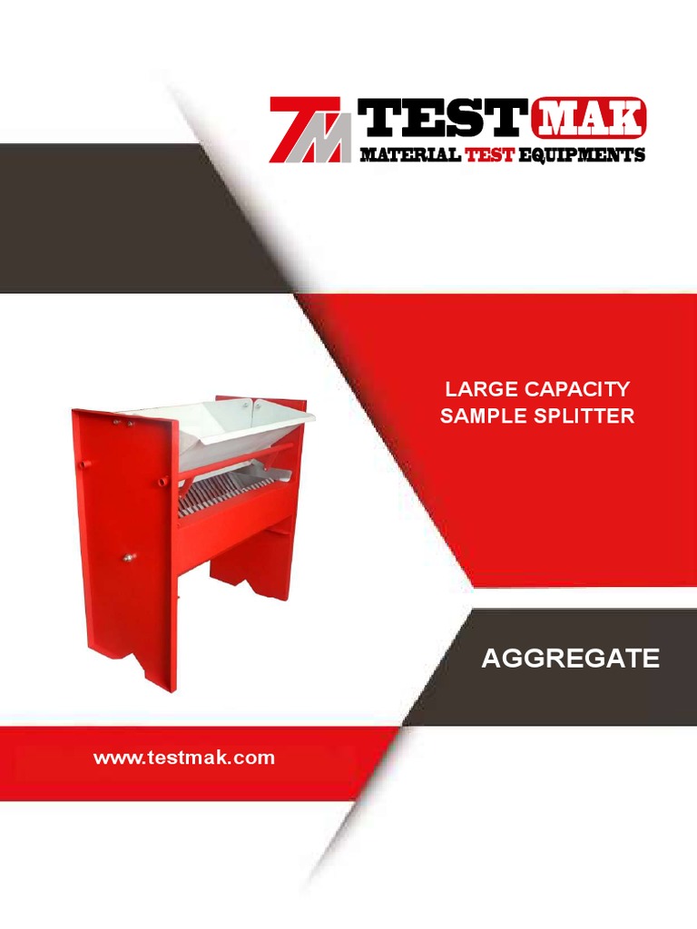 Aggregate: Large Capacity Sample Splitter | PDF | Manufactured Goods ...