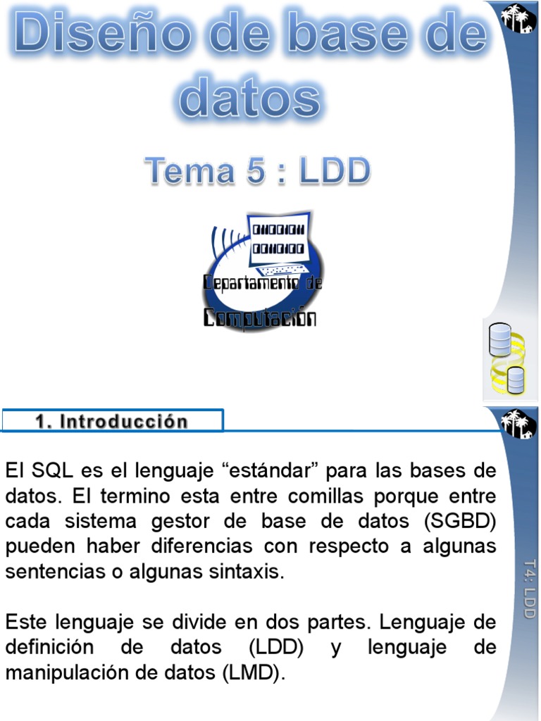 Lenguaje SQL (LDD) | PDF | SQL | Bases de datos