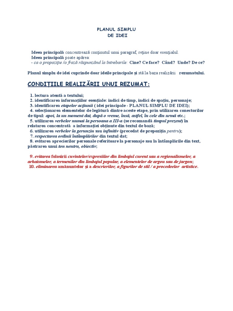 Reguli de Alcatuire A Unui Rezumat | PDF