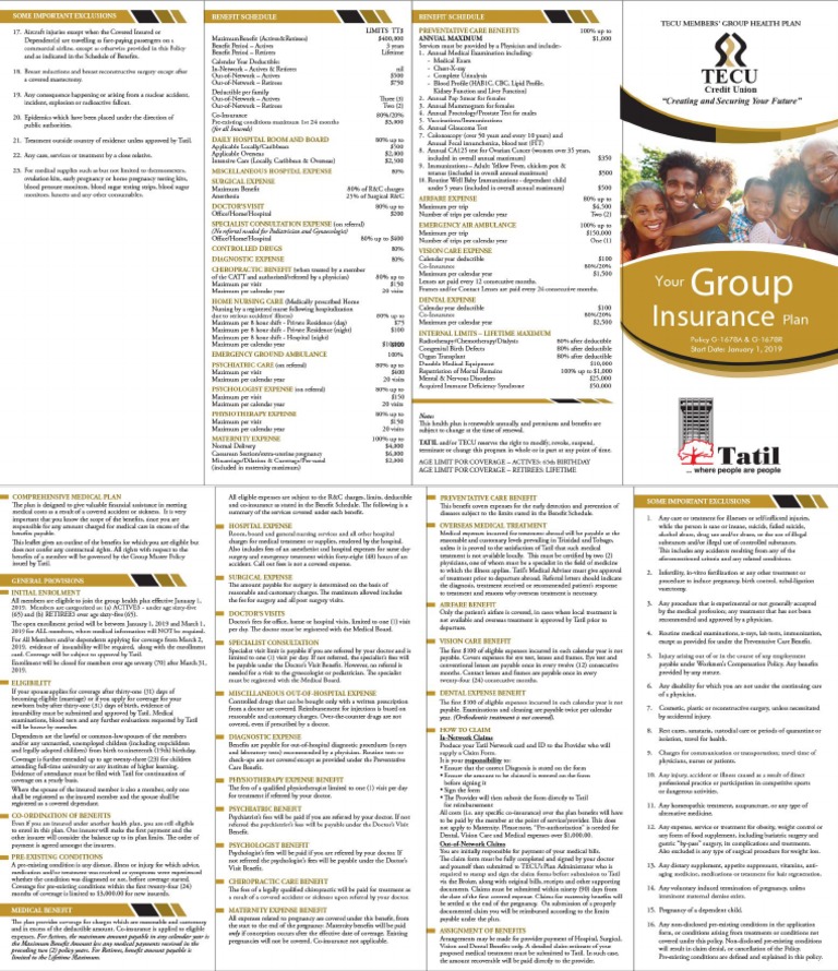TECU Members Health Plan Brochure | PDF