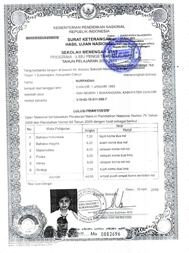 Legalisir Skhun Sma | PDF