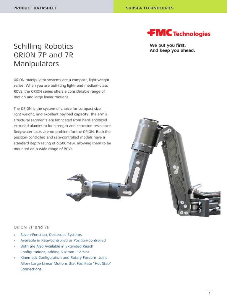 Compact and Dexterous ORION 7P and 7R Manipulator Systems for Light ...