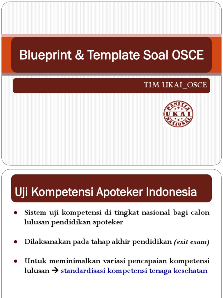 Blueprint & Template Soal OSCE | PDF