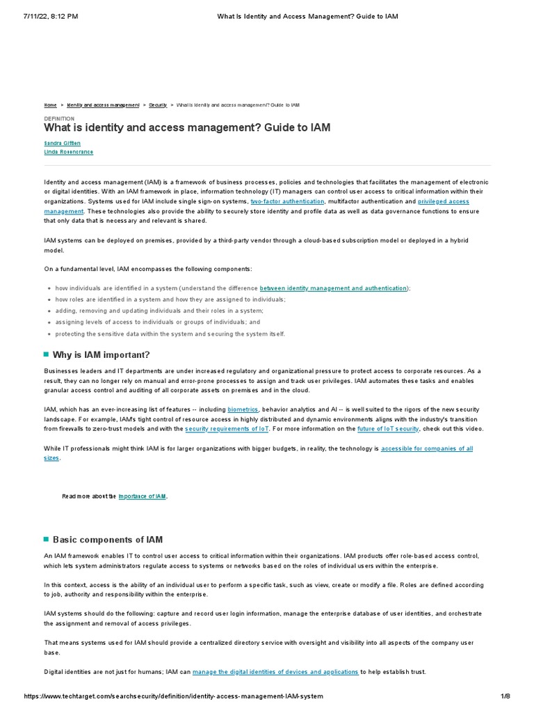 What Is Identity and Access Management - Guide To IAM | PDF ...