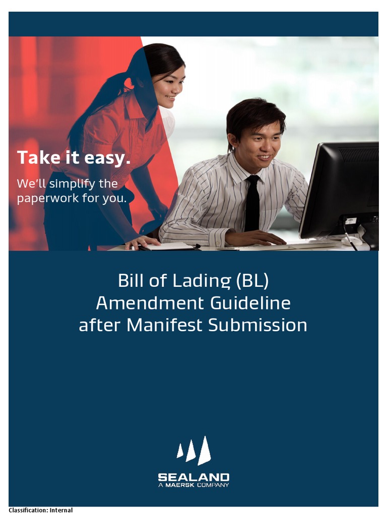 Take It Easy.: Bill of Lading (BL) Amendment Guideline After Manifest ...
