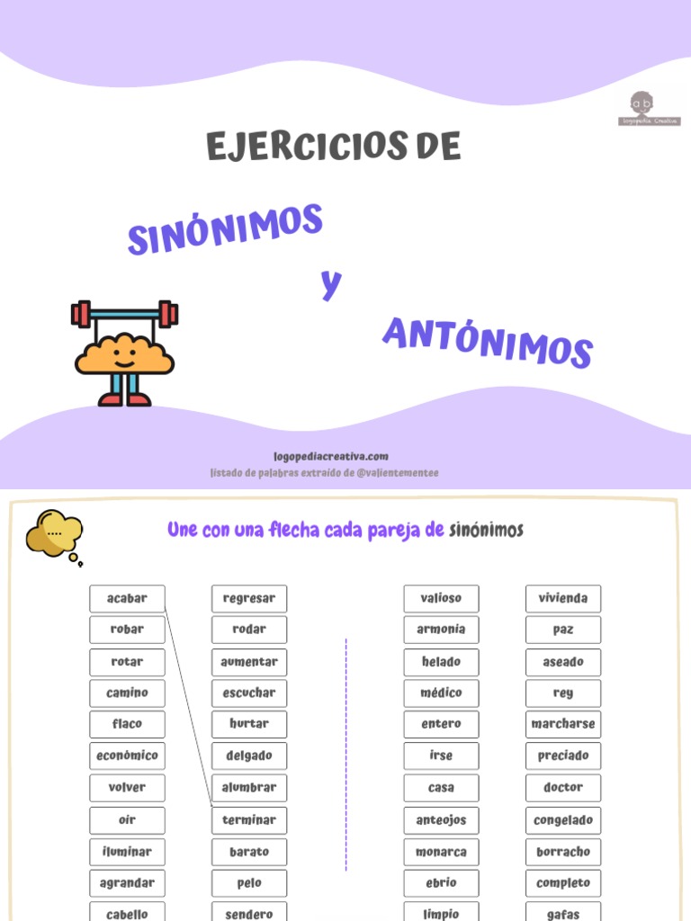 SINÓNIMOS-y-ANTÓNIMOS-1 | PDF