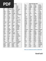 80 Irregular Verbs Song | PDF