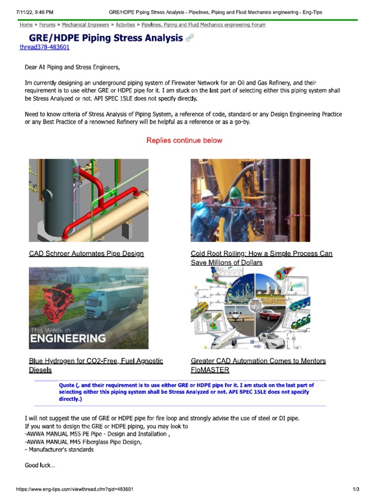 GRE Hdpe Piping | PDF