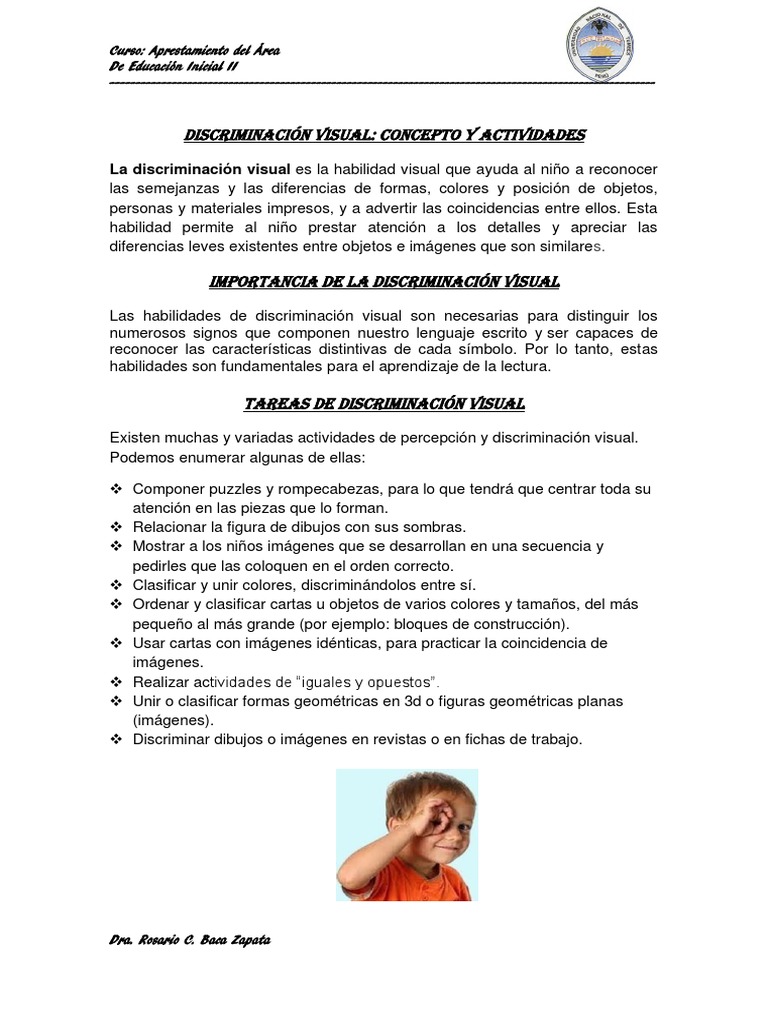 Actividades de Discriminación Visual Infantil | PDF
