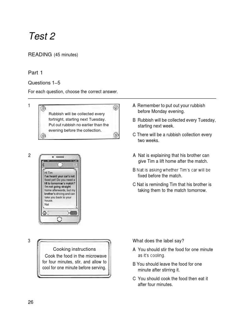 Reading Test 2 | PDF | Supermarket | Hotel