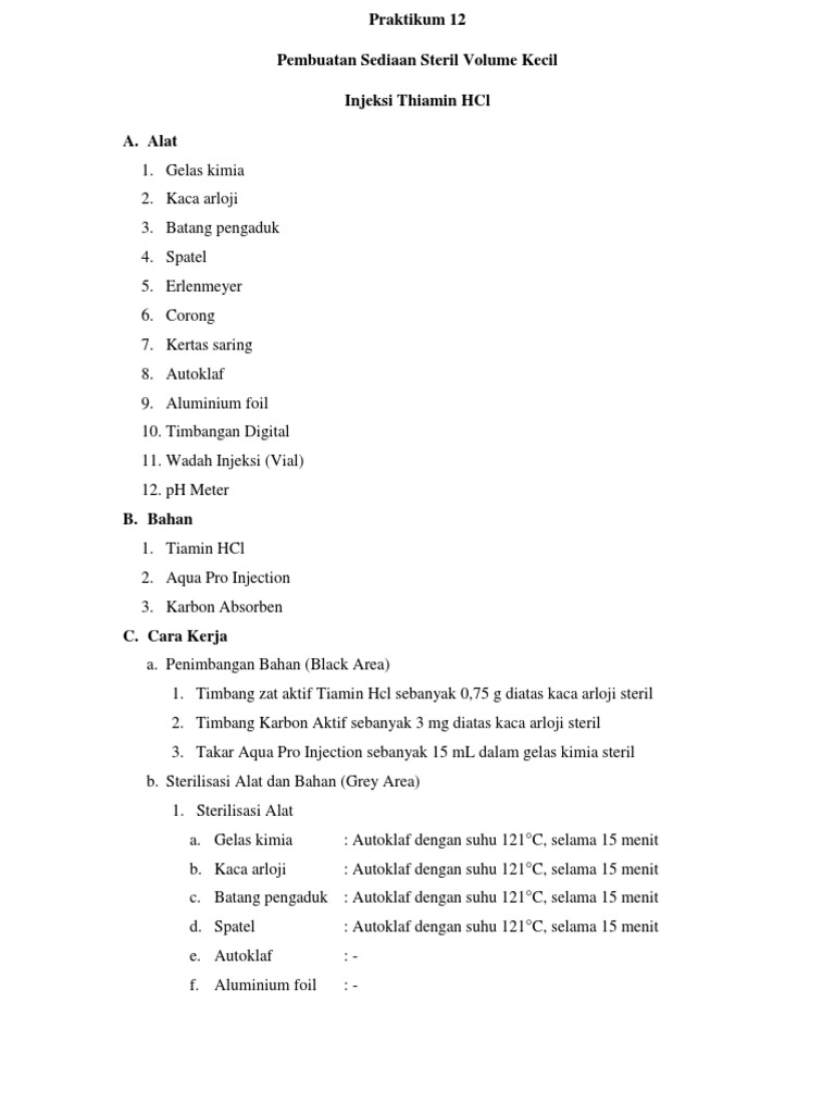 DATA (12) Injeksi Thiamin HCL | PDF