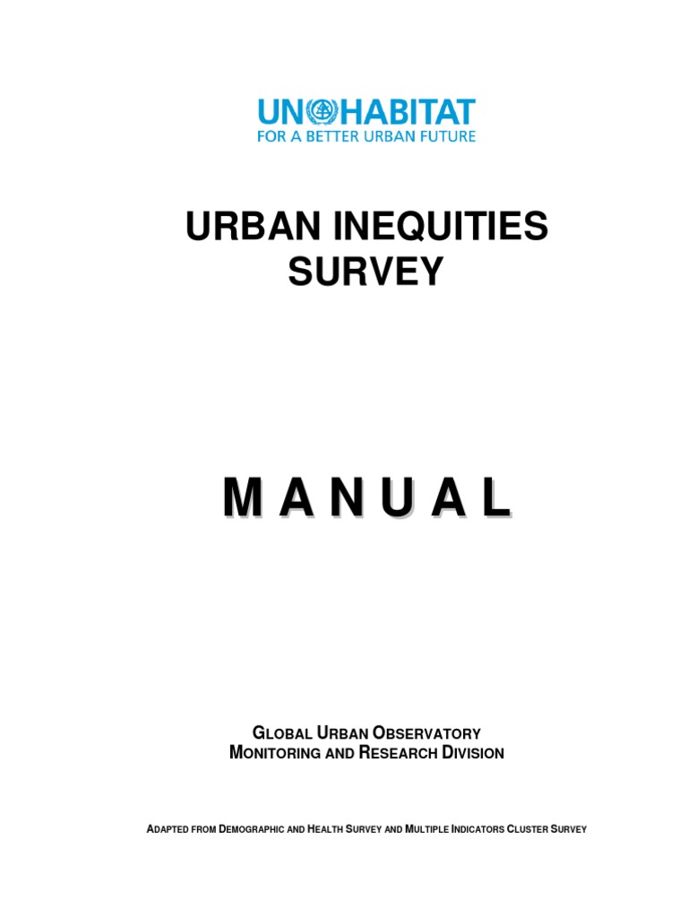 Urban Inequities Survey Manual | PDF | Survey Methodology | Millennium ...