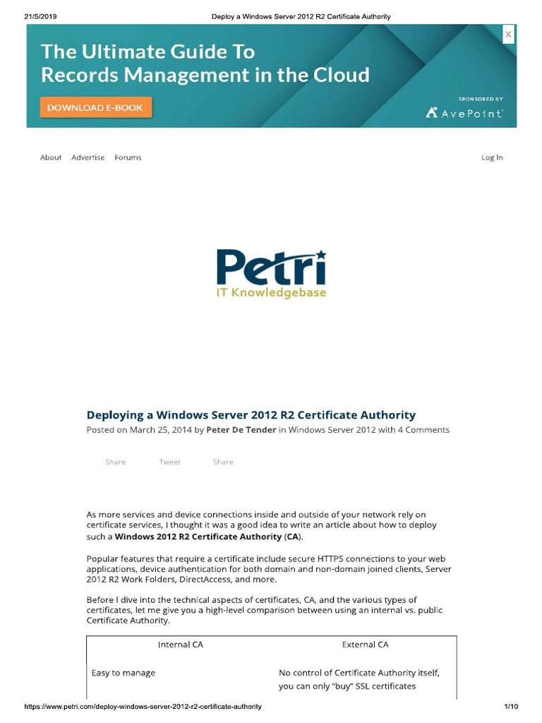 Deploy and Use Web Enrollment AD CS CA (2019!07!12 14-50-32 UTC) | PDF