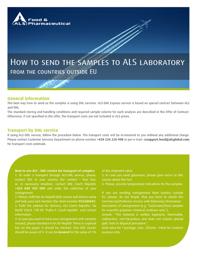 How To Send The Samples To Als Laboratory Out Eu | PDF | Courier