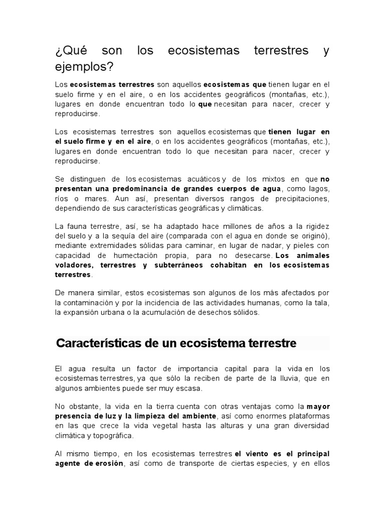 Ecosistemas Terrestres | PDF | Selva | Desierto