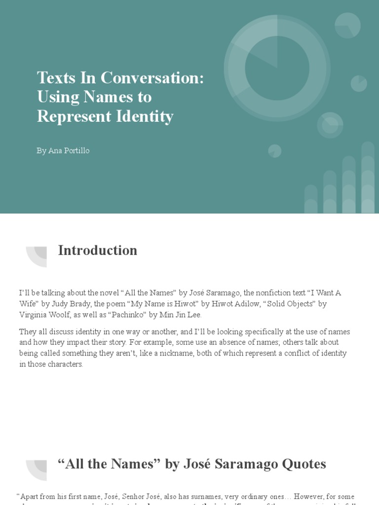 Names and Identity in Literature | PDF | General Fiction