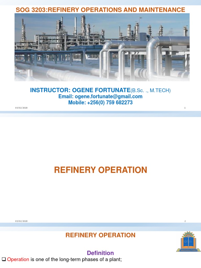 Refinery Operation and Maintenance Lecture2 | PDF | Oil Refinery | Emergency