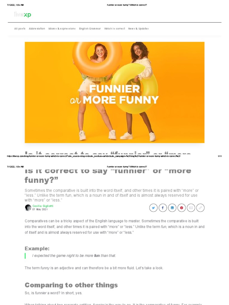 Funnier or More Funny - Which Is Correct | PDF | Noun | Linguistics