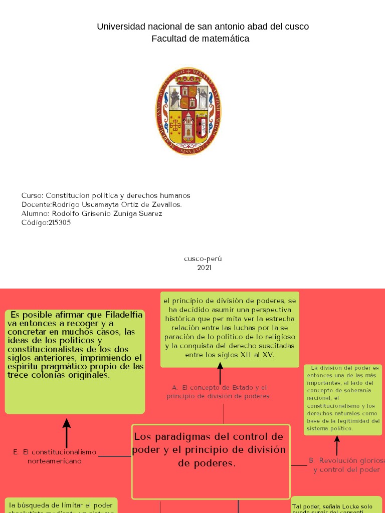 Tarea Nº 3 Los Paradigmas Del Control de Poder y El Principio de ...