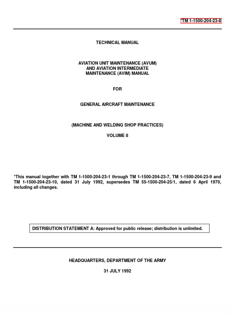 TM 1-1500-204-23-8 Machine & Welding Shop Practices | PDF | Welding | Construction