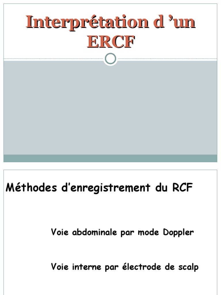 Analyse et Interprétation du RCF | PDF | Maladies et troubles ...